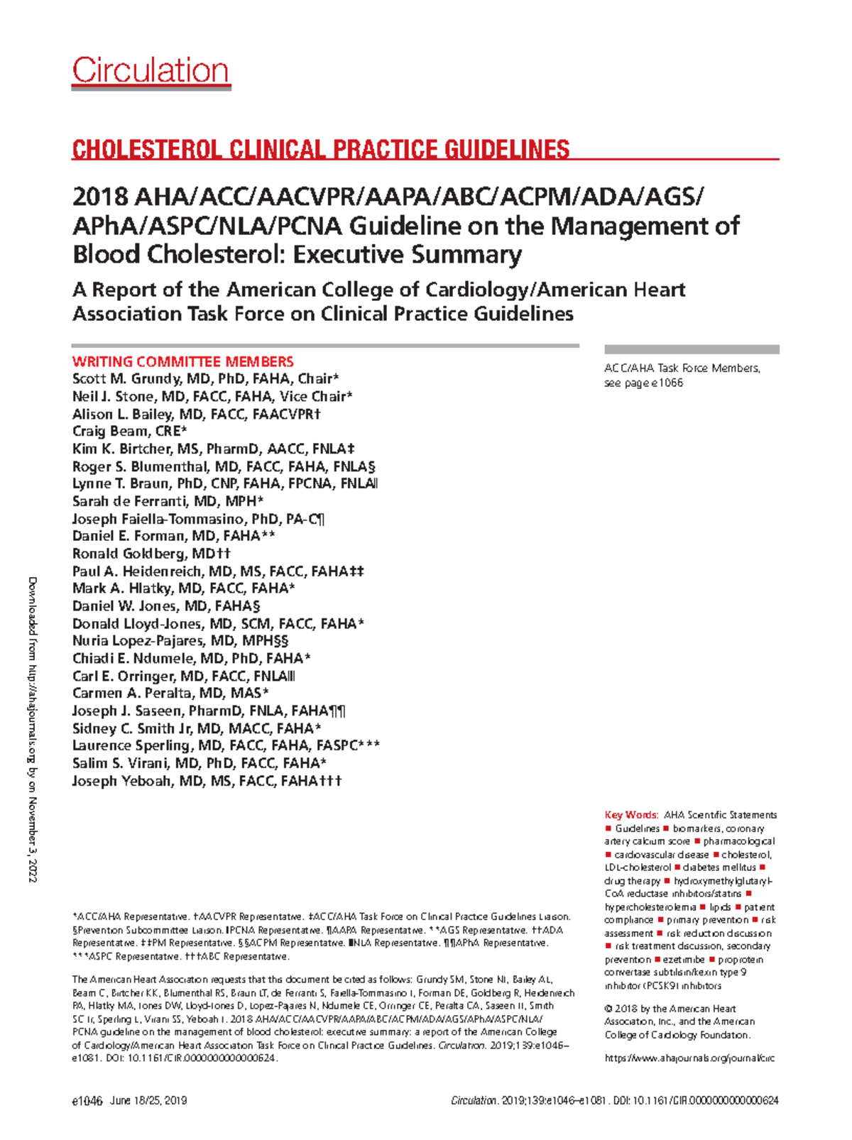 2018 AHA/ACC Clinical Practice Guidelines on Blood Cholesterol ...