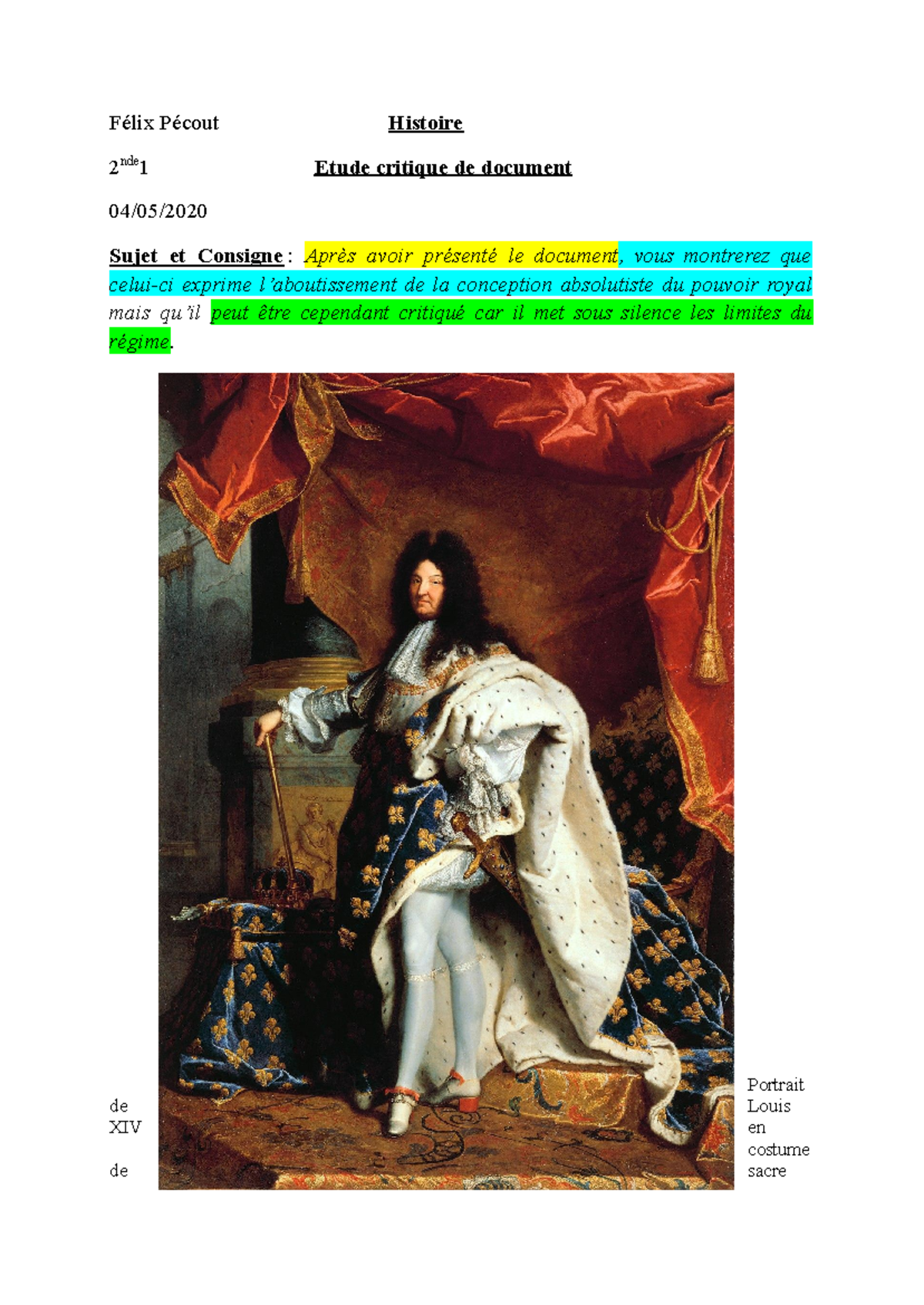 Etude Critique sur l'Absolutisme: Louis XIV et son Portrait (HISTOIRE ...