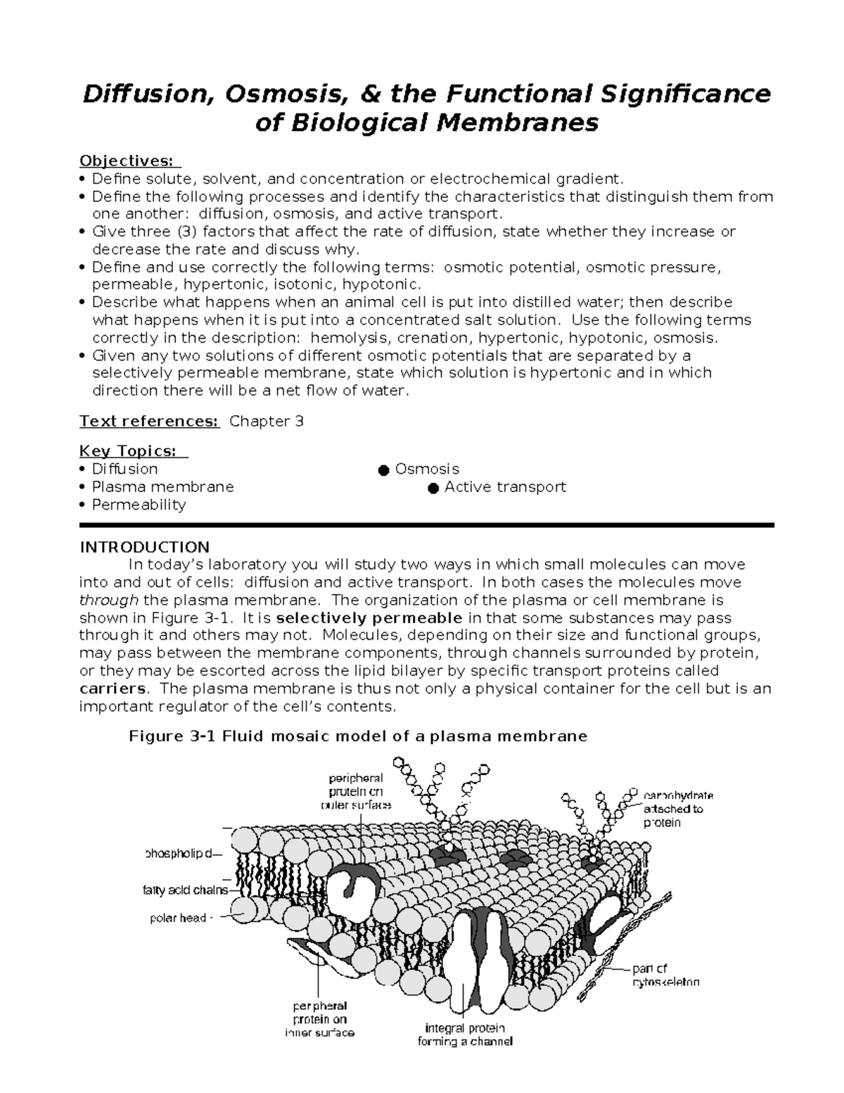Osmosis and Diffusion Lab (BIO 101) - Understanding Membrane Dynamics ...