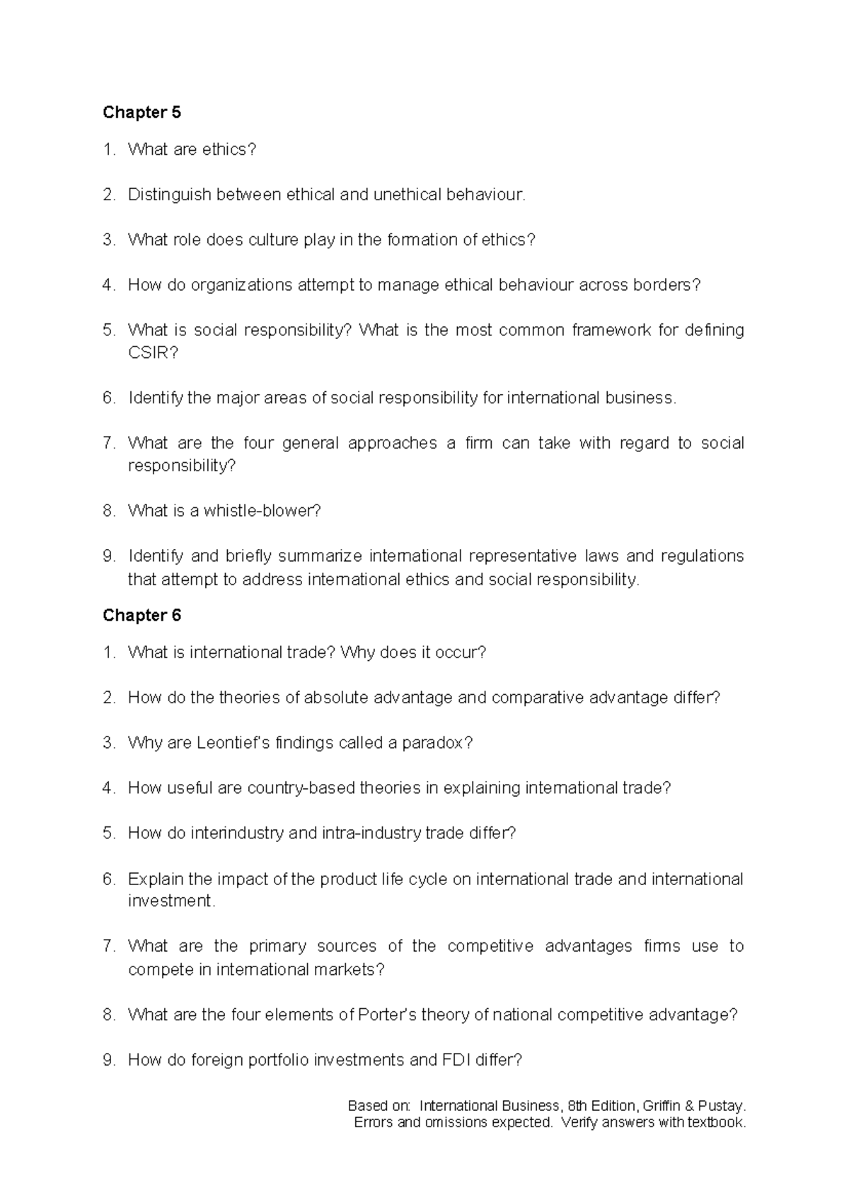 Chapter 5 - Ethics & Social Responsibility in Int'l Business (IB 8th Ed ...