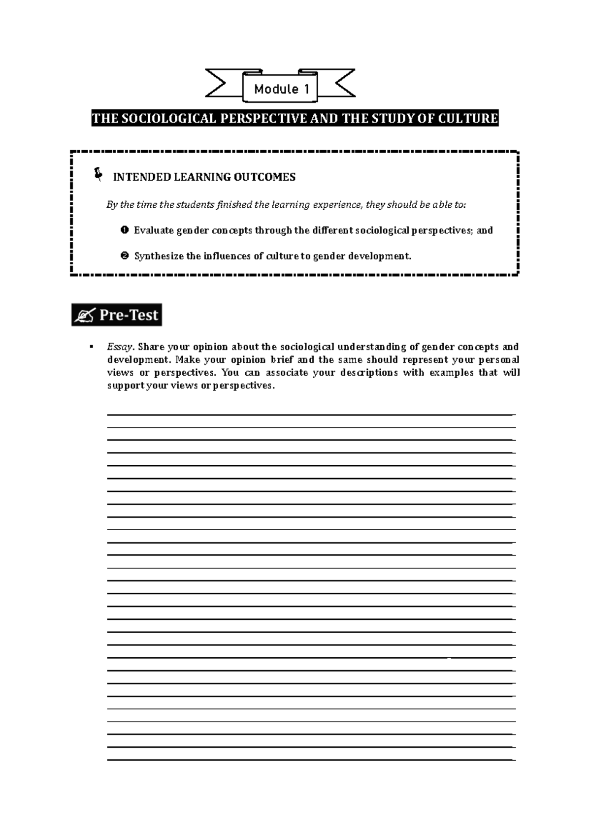 Module 1 - THE Sociological Perspective AND THE Study OF Culture - THE ...