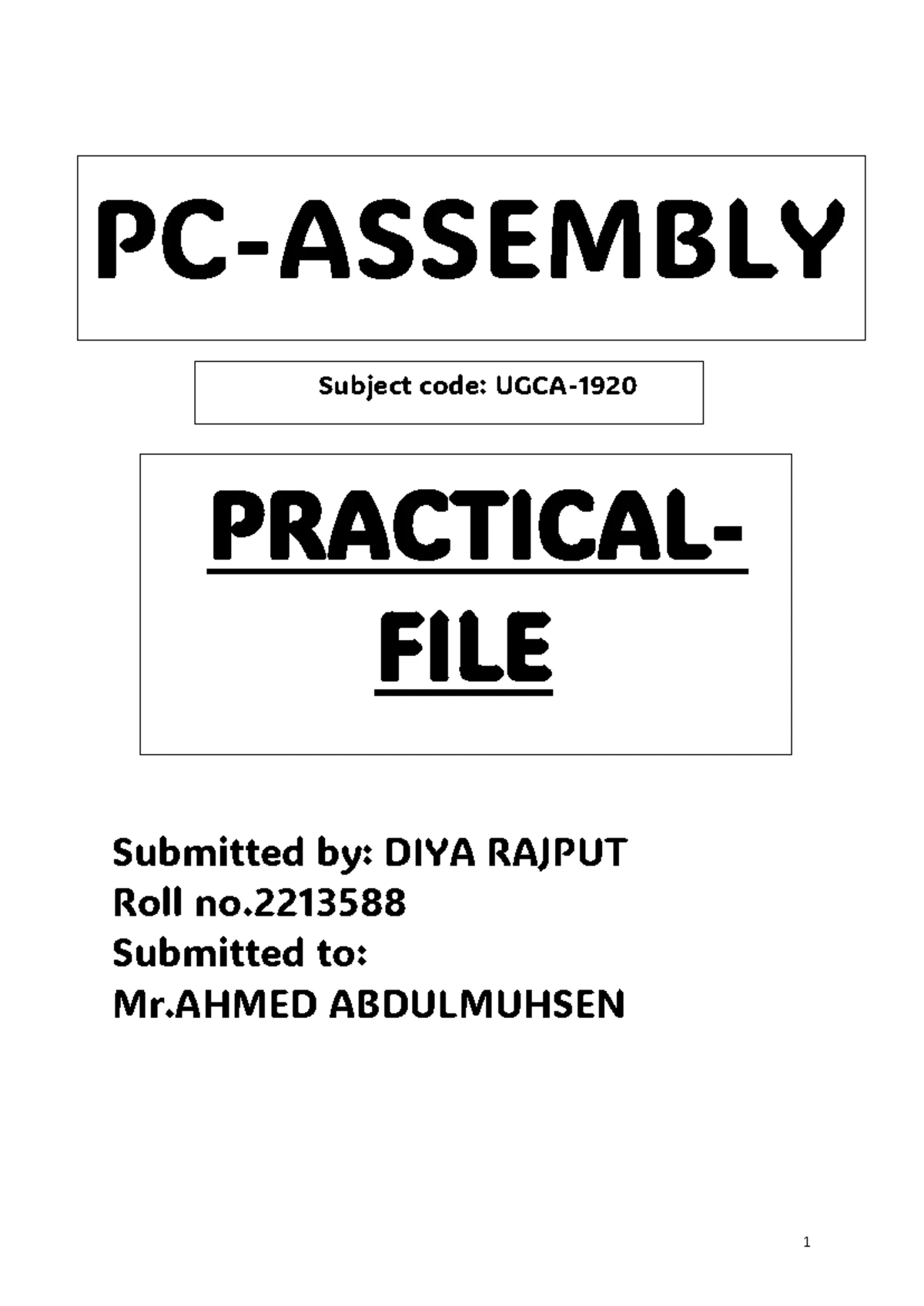 PC Assembly Full Notes PTU BCA 3 - Notes PC Assembly & Troubleshooting ...