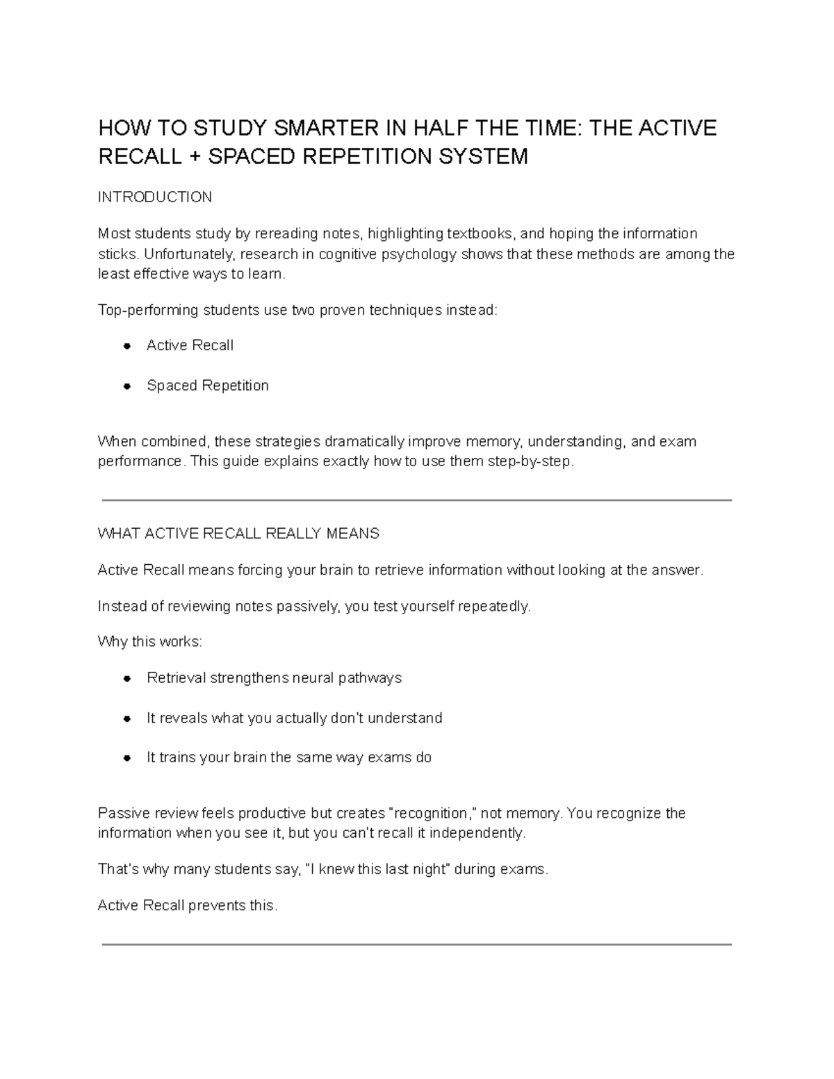 Study Smarter: Active Recall & Spaced Repetition Guide - Studocu