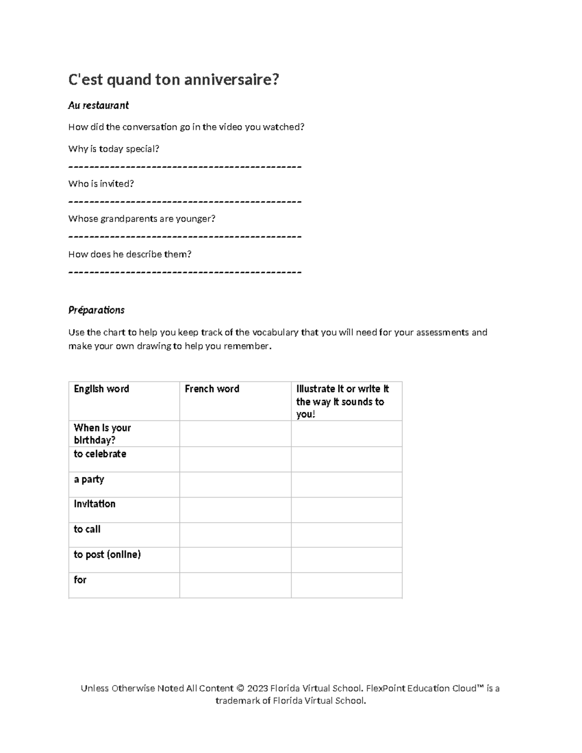 Cest quand ton anniversaire note guide - C'est quand ton anniversaire ...