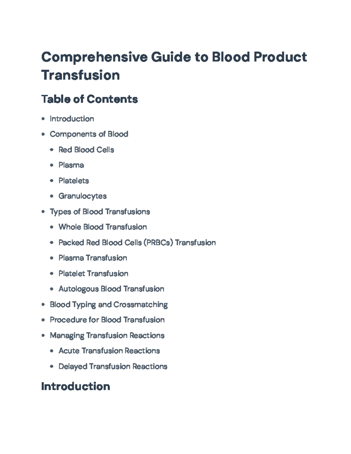 Comprehensive Blood Product Transfusion Guide: Protocols & Components ...