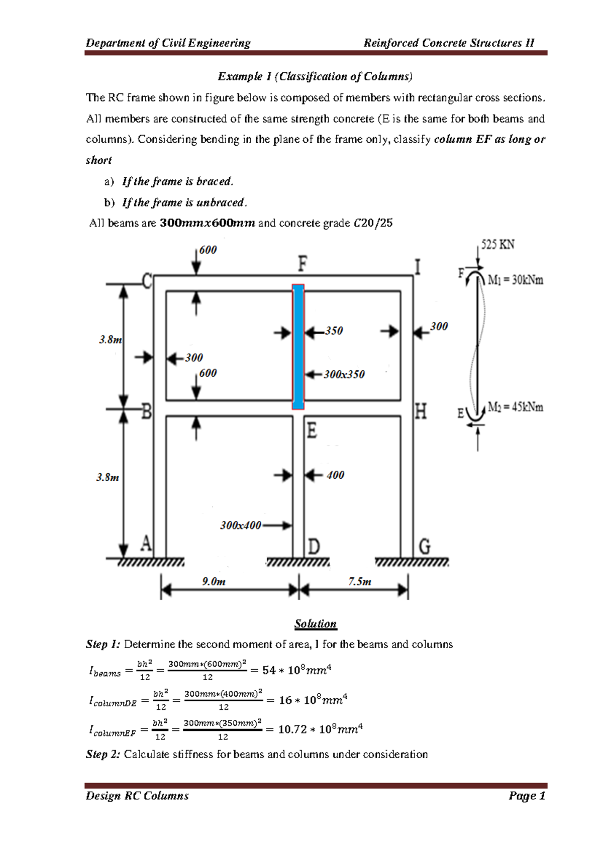 Design Examples of RC Columns: Classification and Interaction Charts ...