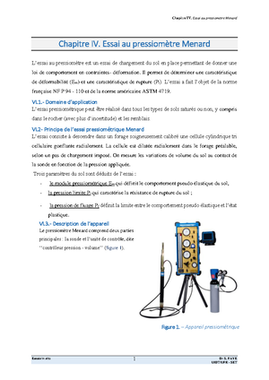 Chapitre 3 Les essais pénétrométriques - Chapitre III : Les essais pénétromètriques Licence 3 15 ...