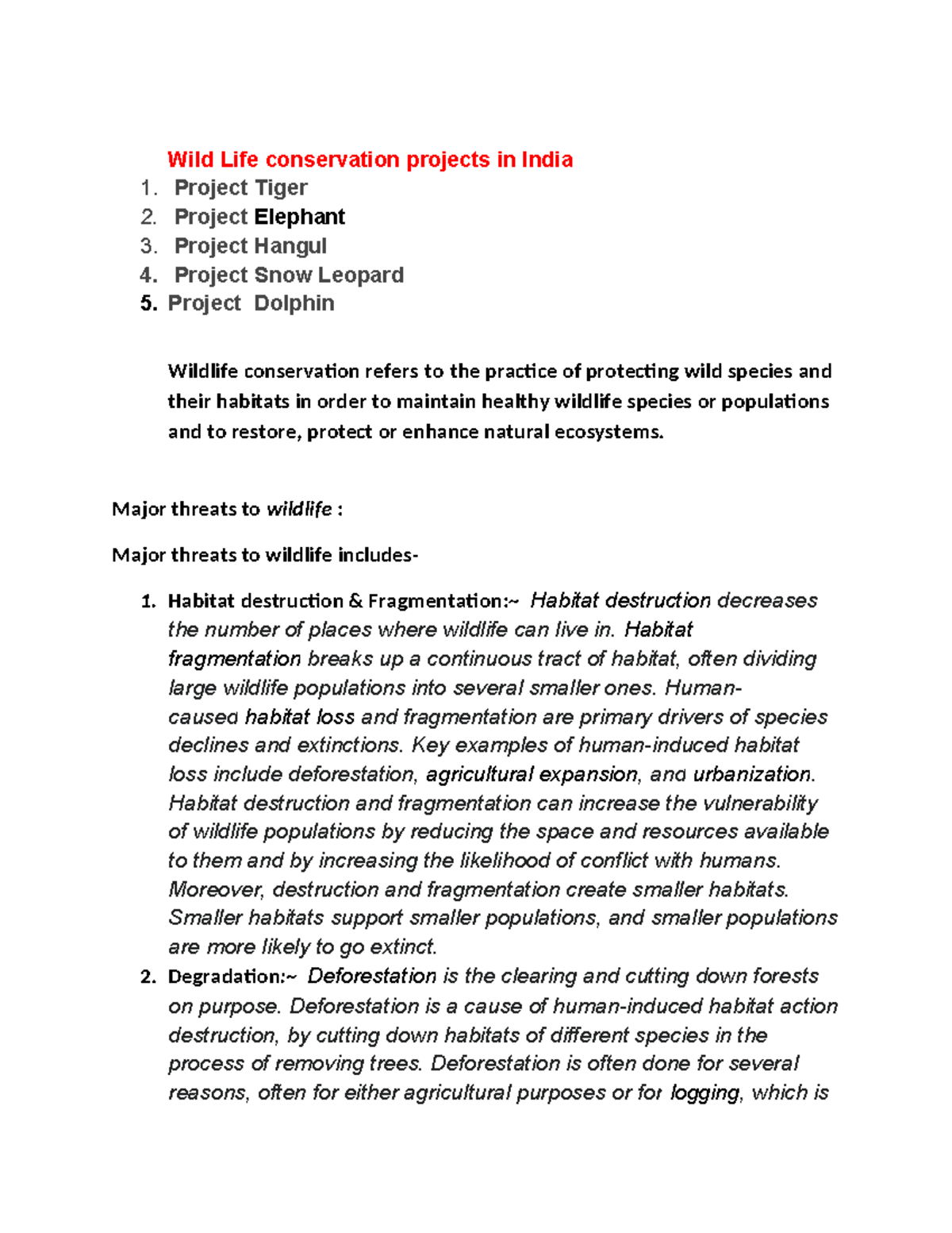 Wildlife Conservation Projects in India: Tiger, Elephant, Hangul ...