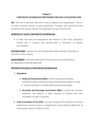 Sec code summary notes - SEC Code of Corporate Governance The ...