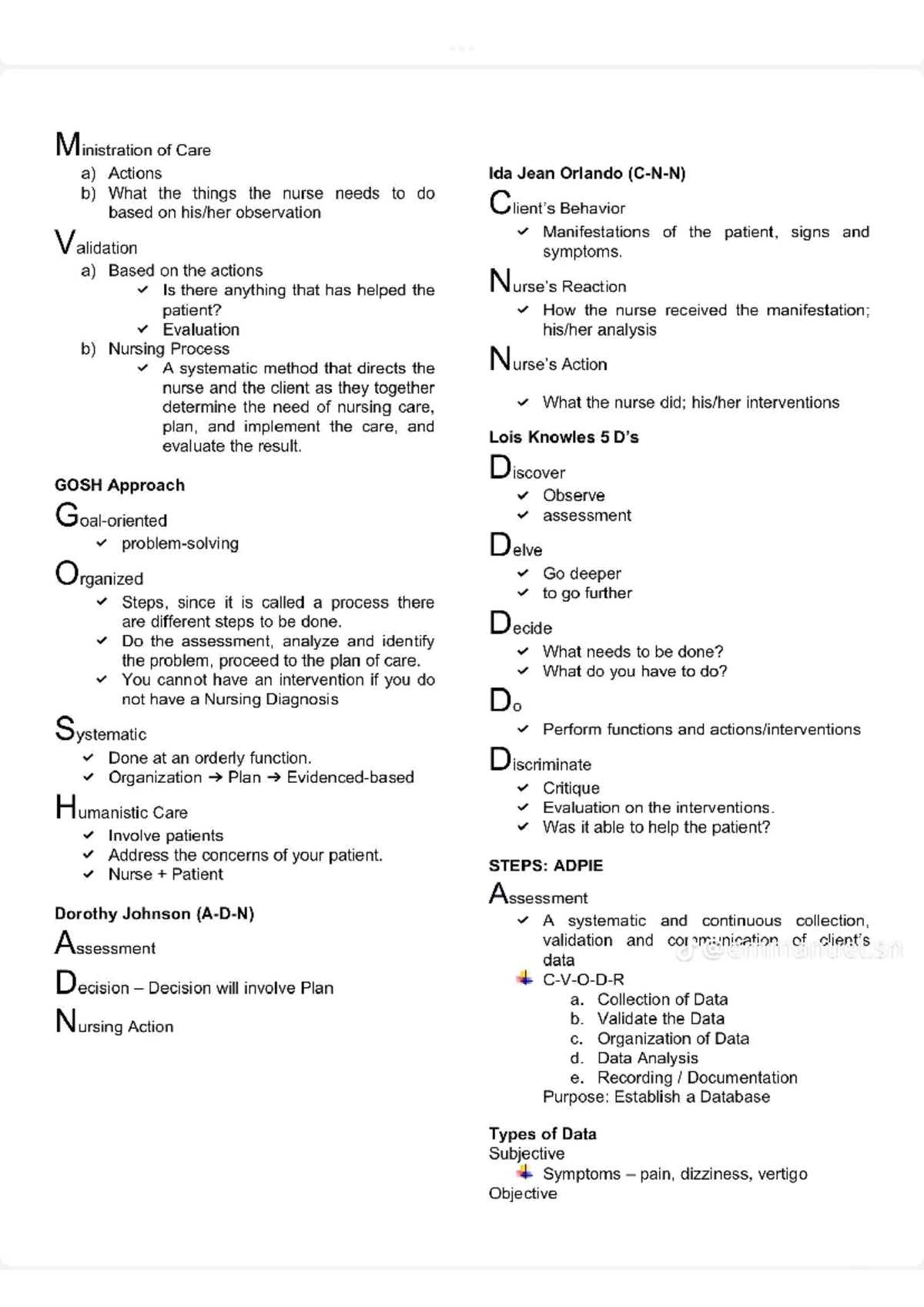 NUR 101 Final Exam Study Notes: Nursing Process & Patient Care - Studocu