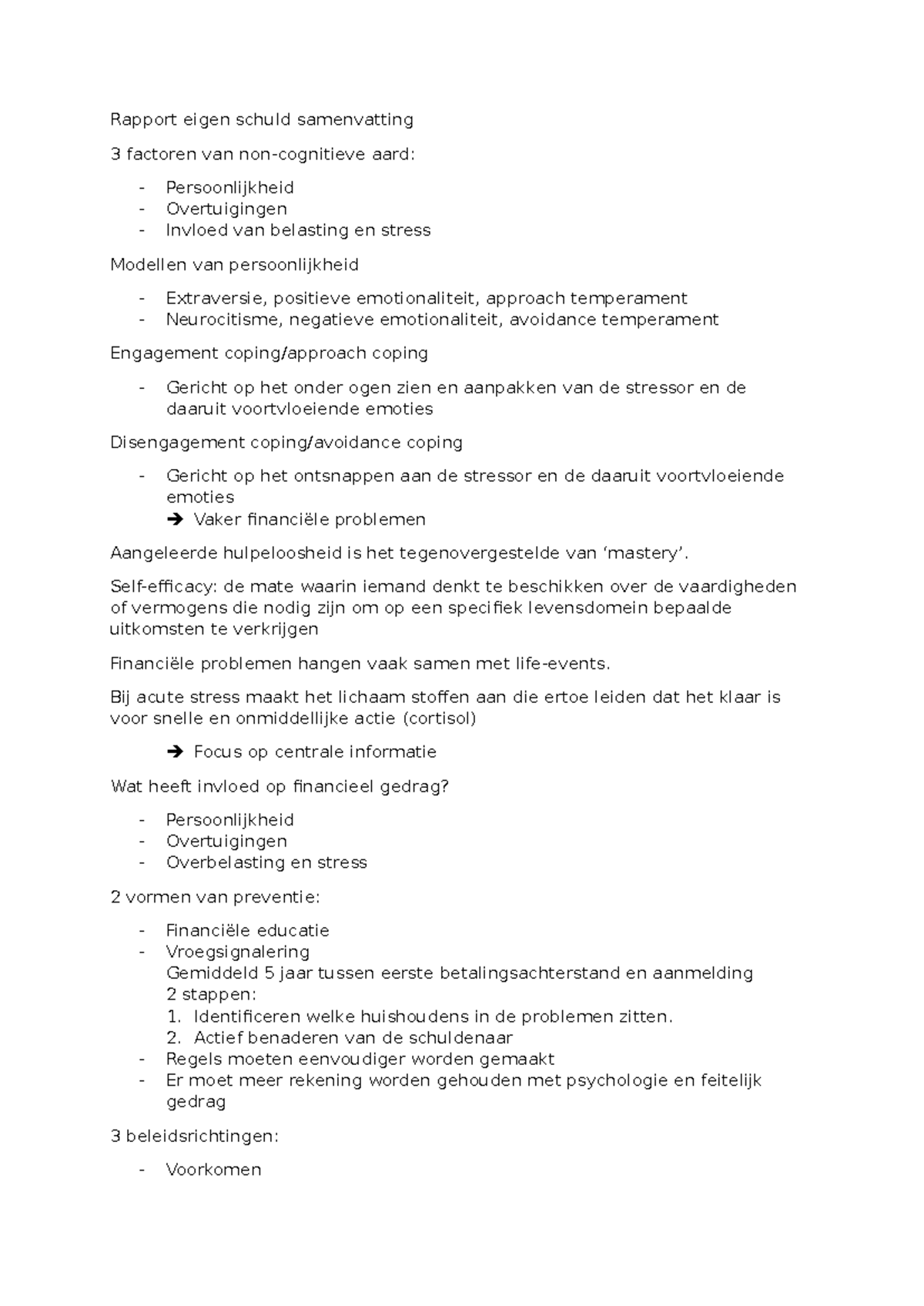Rapport Eigen Schuld - Samenvatting van Non-Cognitieve Factoren ...