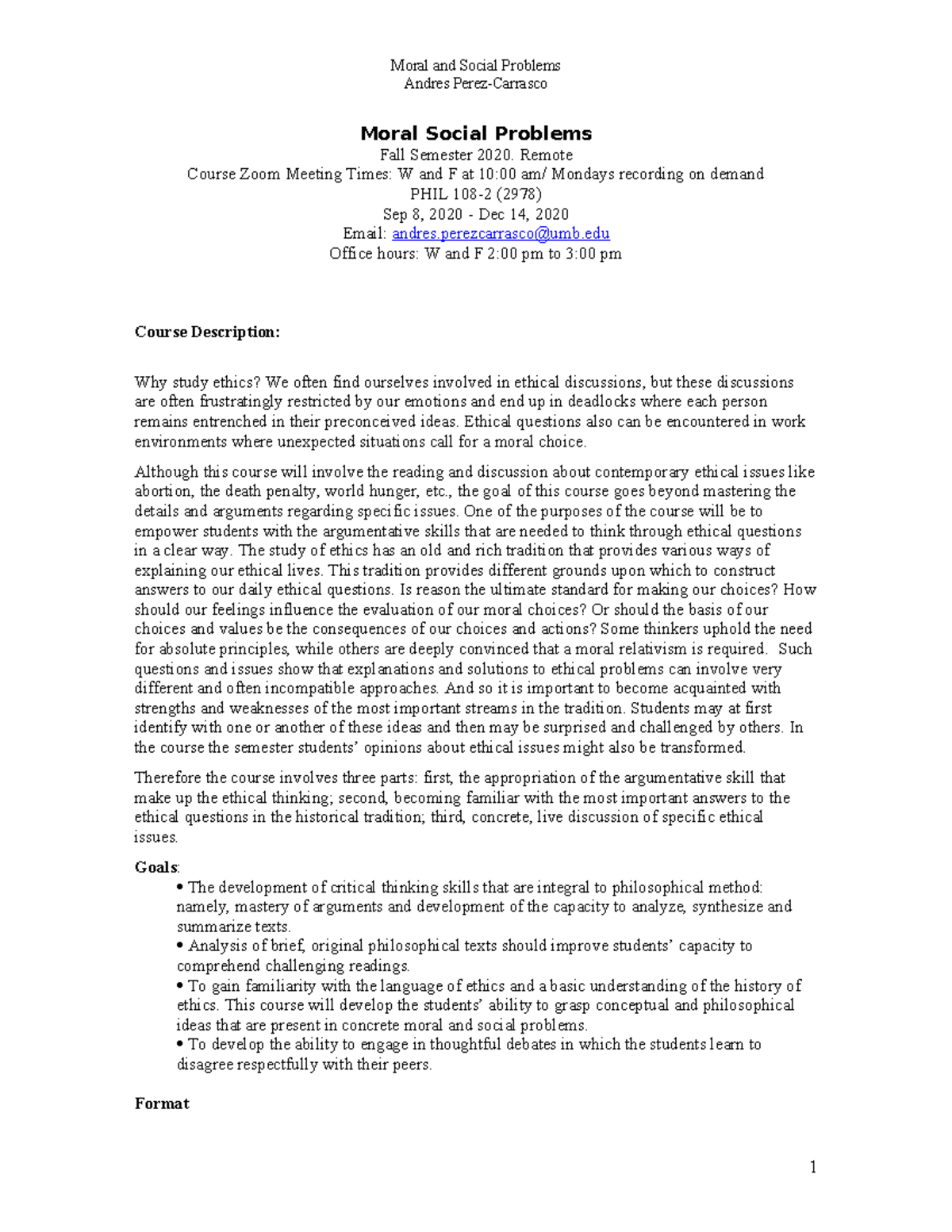 PHIL 2978: Moral and Social Problems Syllabus - Fall 2020 - Studocu