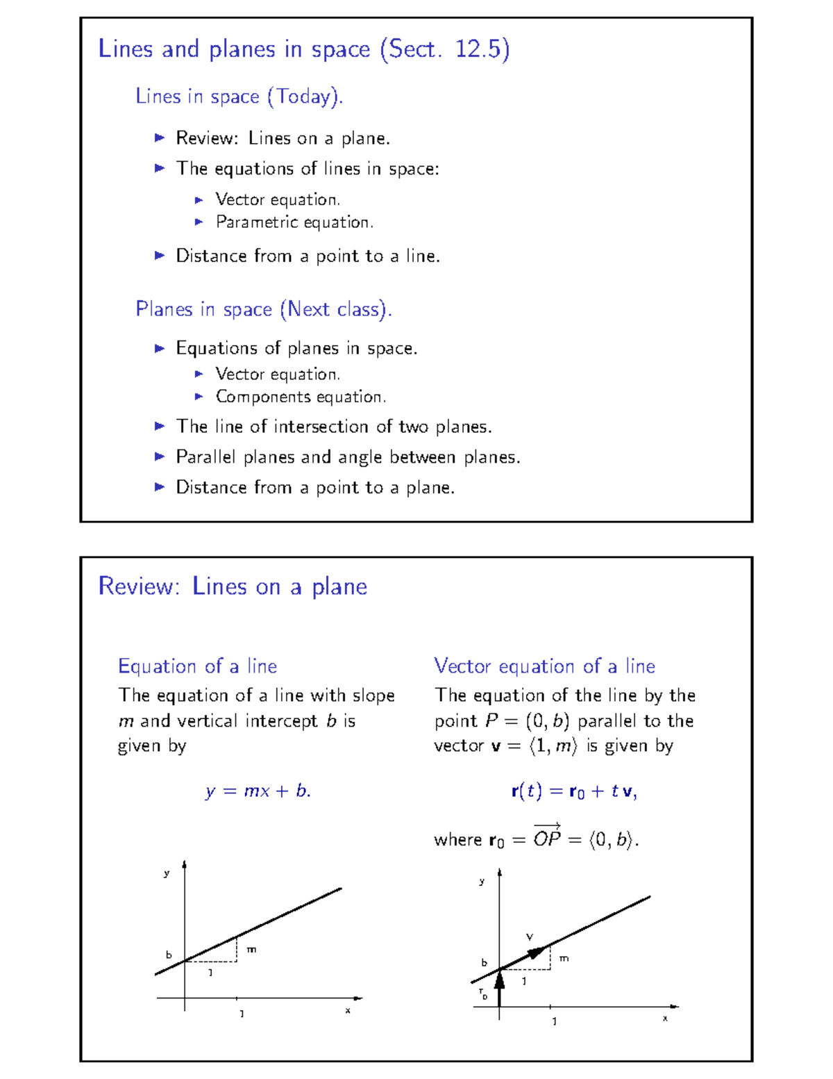 W3-234-h - Lines and Planes in Space (Sect. 12.5) Lecture Notes - Studocu