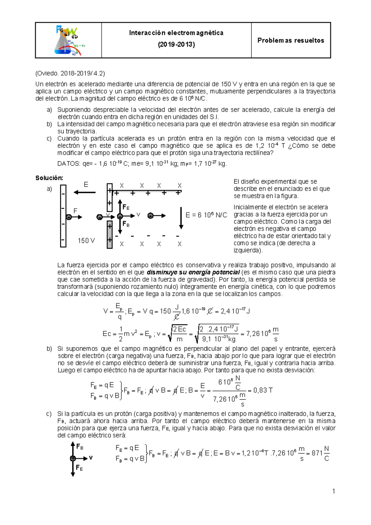 Electromagnetismo 1 - Esta bien - Interacción electromagnética (2019 ...
