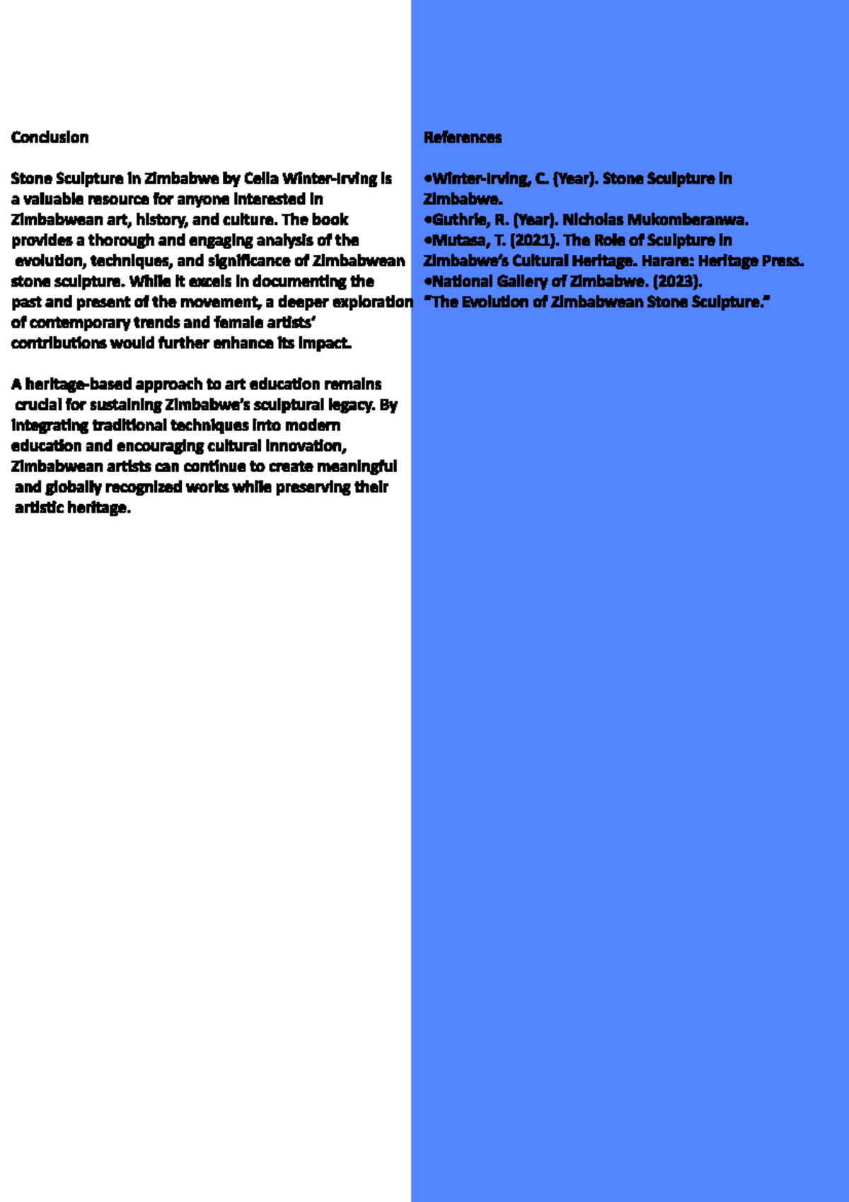 Conclusion and References for Design and Make Project (EE211) - Studocu