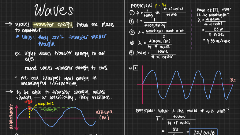 Waves - Formulas and Concepts for Physics 101 Final Exam - Studocu