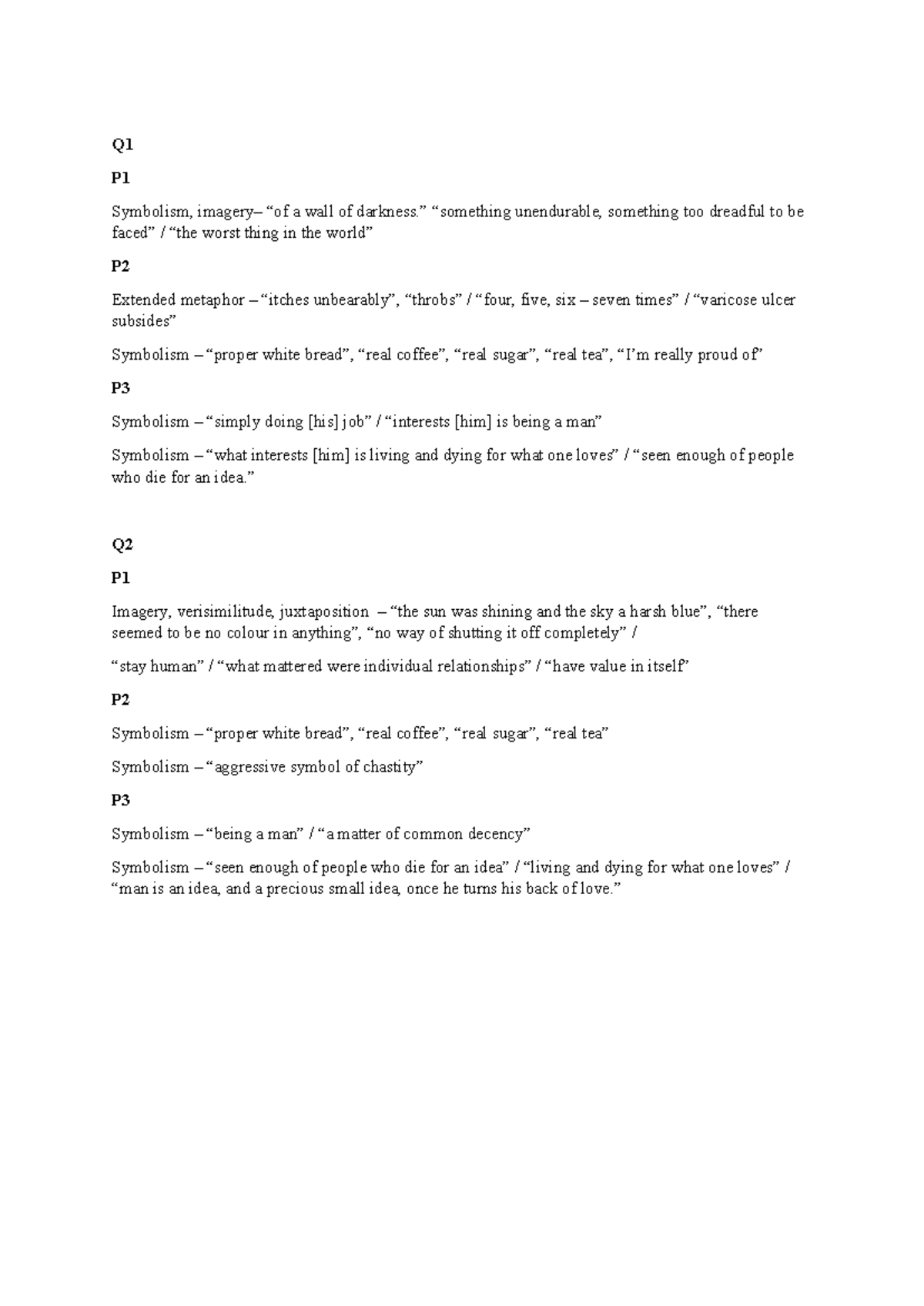 1984 Literary Techniques & Symbolism Analysis Notes - Studocu