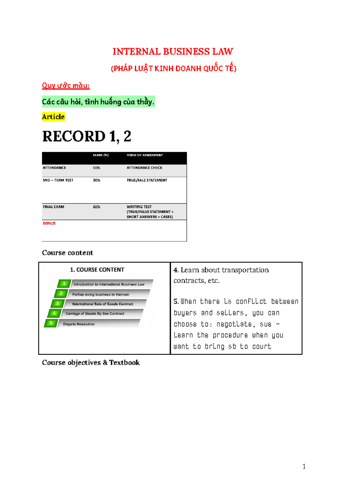 International Business Law (IBL): Key Concepts and Legal Framework ...