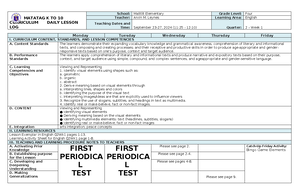 Filipino 4 Lesson Plan: Pabula at Pagpapahalaga sa mga Hayop - Studocu