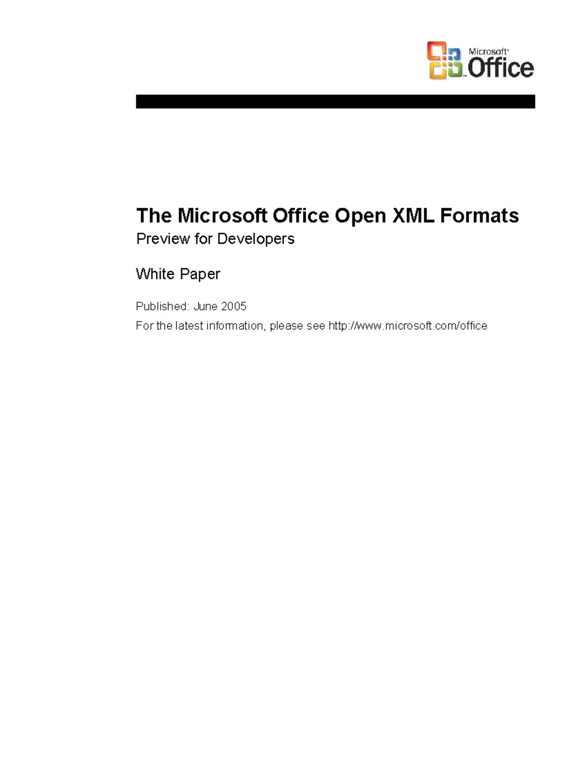 Microsoft Office Open XML Formats Overview for Developers (2005) - Studocu