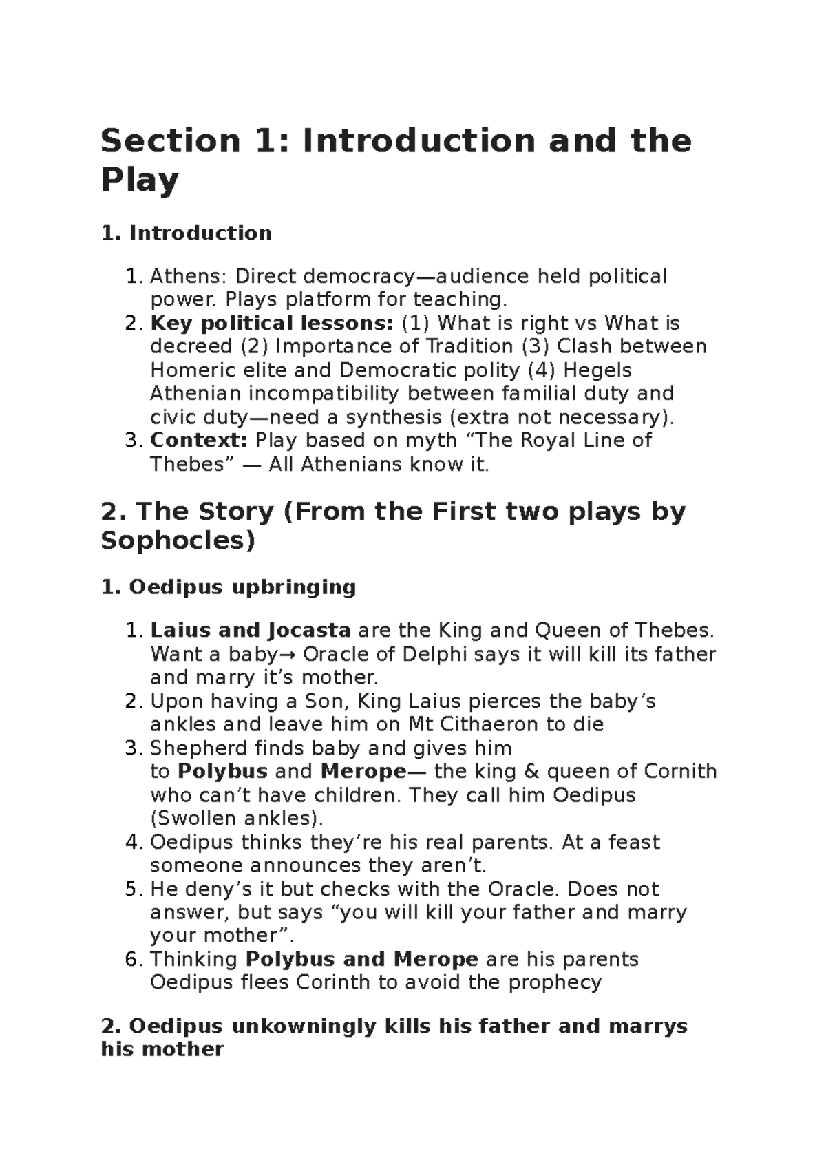 Antigone Study Notes: Key Themes, Characters, and Political Context ...