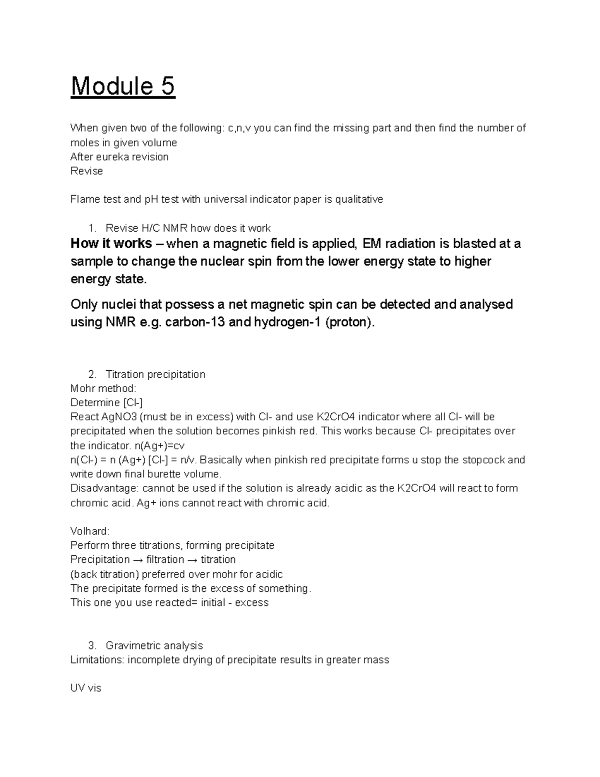 Chemistry Module 5 Equilibrium and Acid Reactions Notes - Module 5 When ...