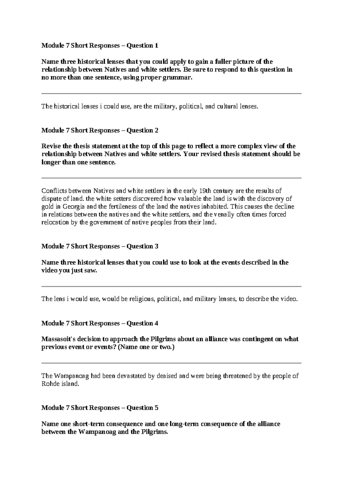 HIS 200 Module 8 Short Responses: Examining Alaska Native Land Claims ...