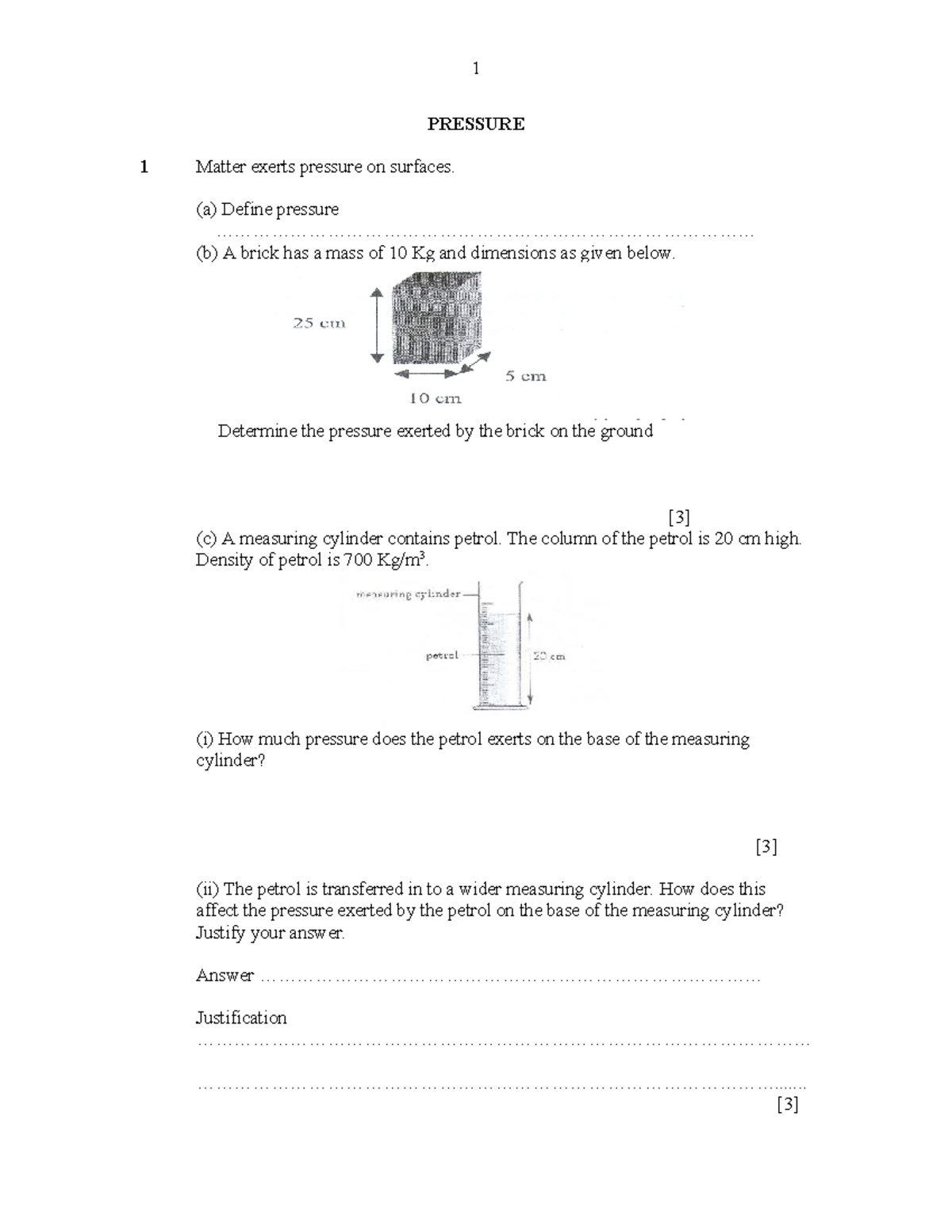 Physics Revision: Pressure Concepts for 1st Quarter (PHY101) - Studocu
