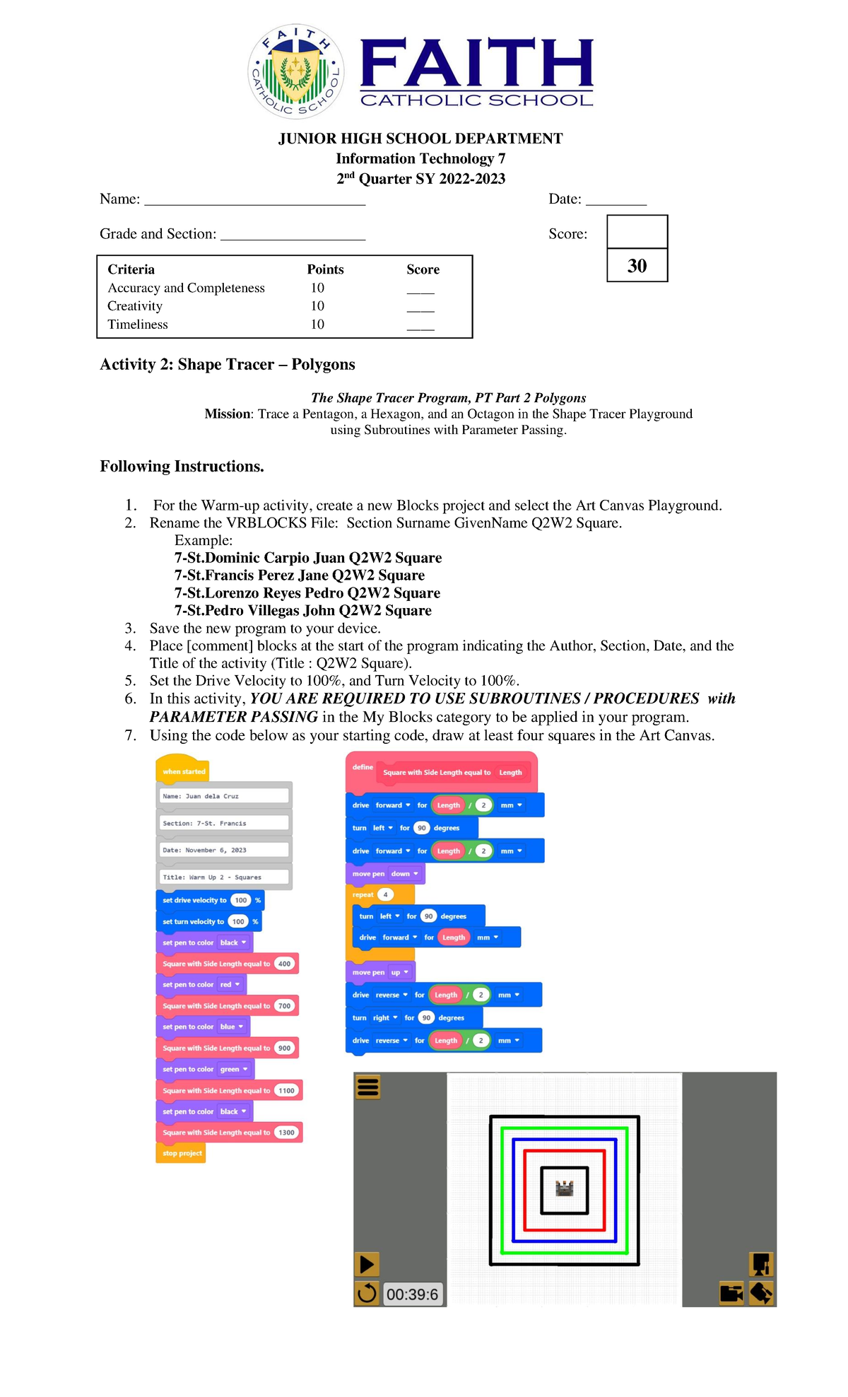 IT-07 Q2A2 Shape Tracer - Polygons Activity Sheet - JUNIOR HIGH SCHOOL ...