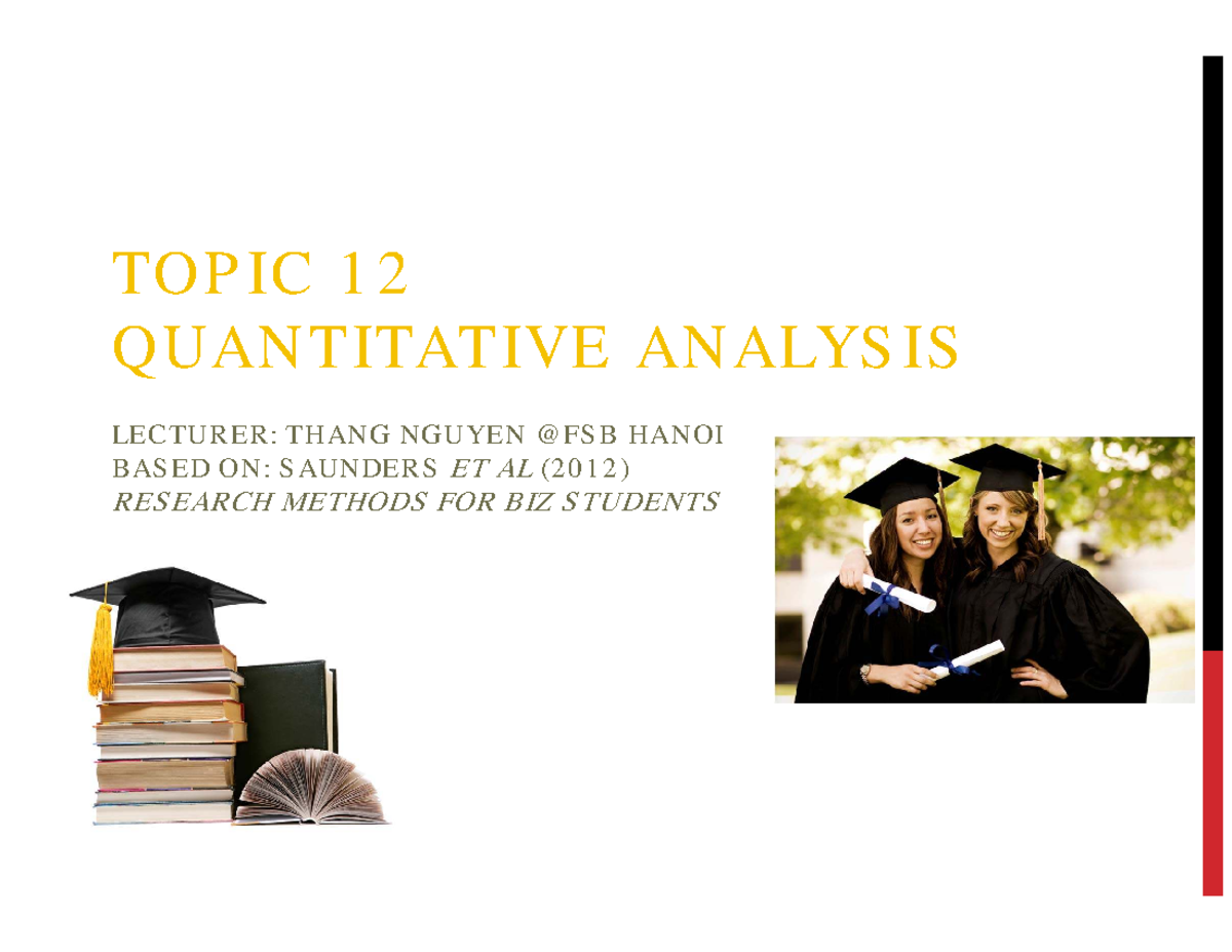 T12 Quantitative Analysis: Comprehensive Guide to Data Techniques - Studocu