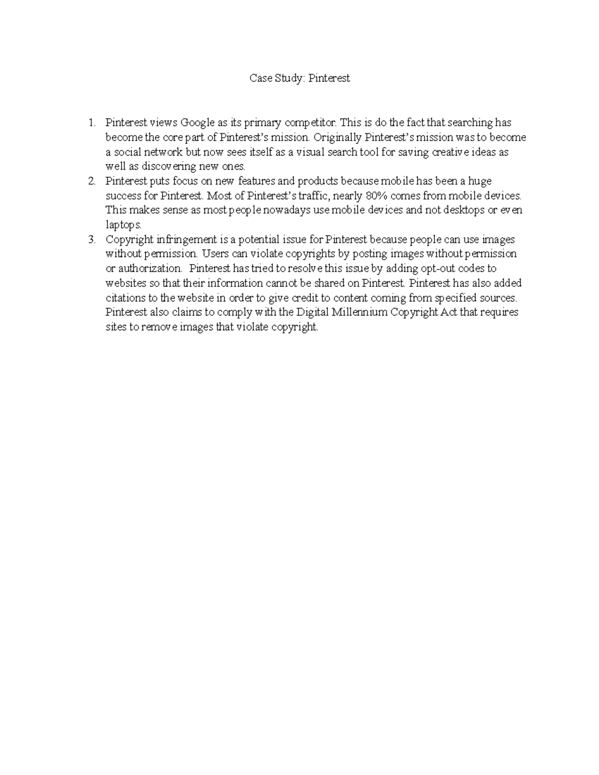 Casestudy pinterest - Case Study: Pinterest Pinterest views Google as ...