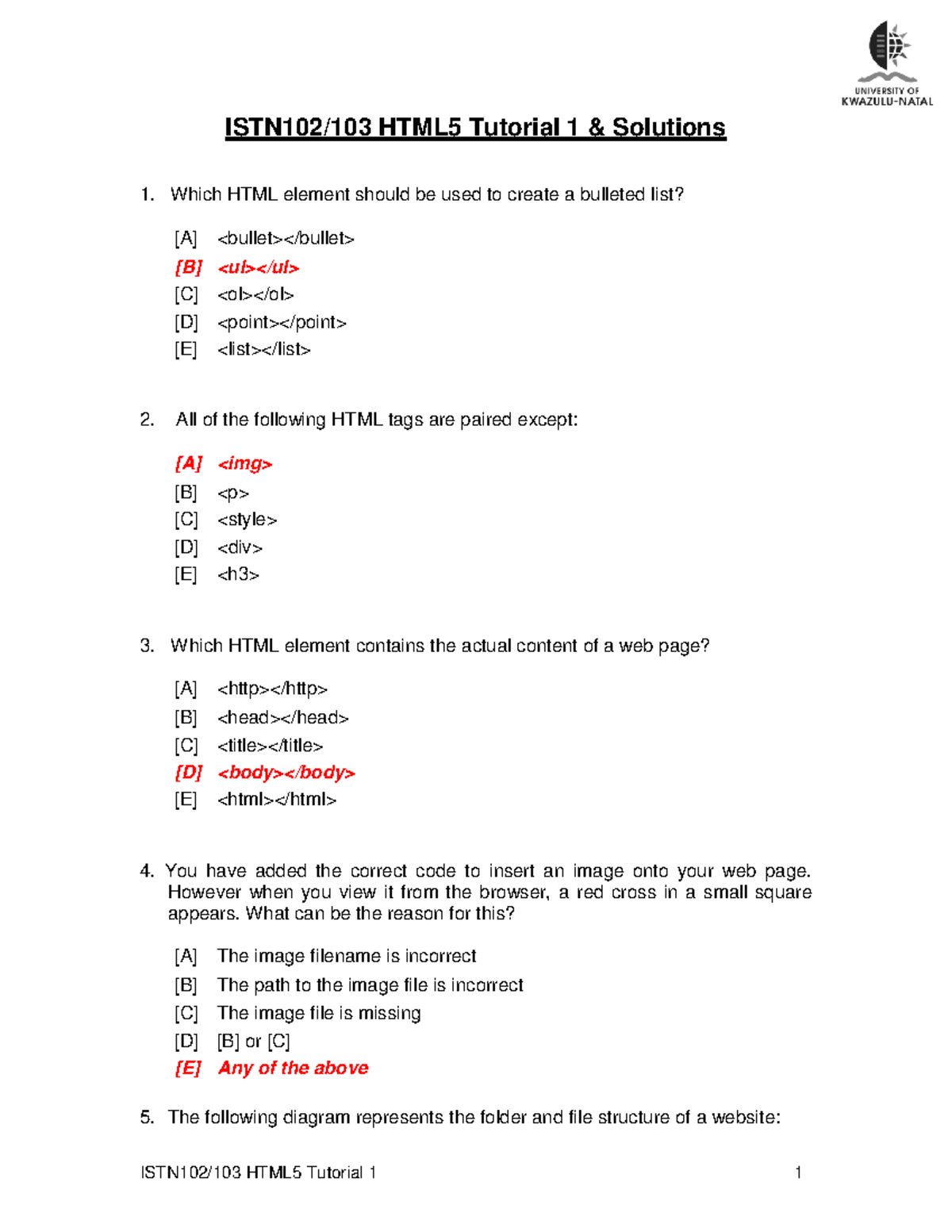 ISTN103 HTML Tutorial 1 Solution - ISTN102/103 HTML5 Tutorial 1 ...