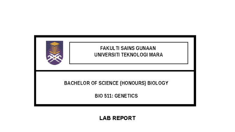 LAB BIO511: Genetics Karyotyping and Inheritance Analysis Report - Studocu