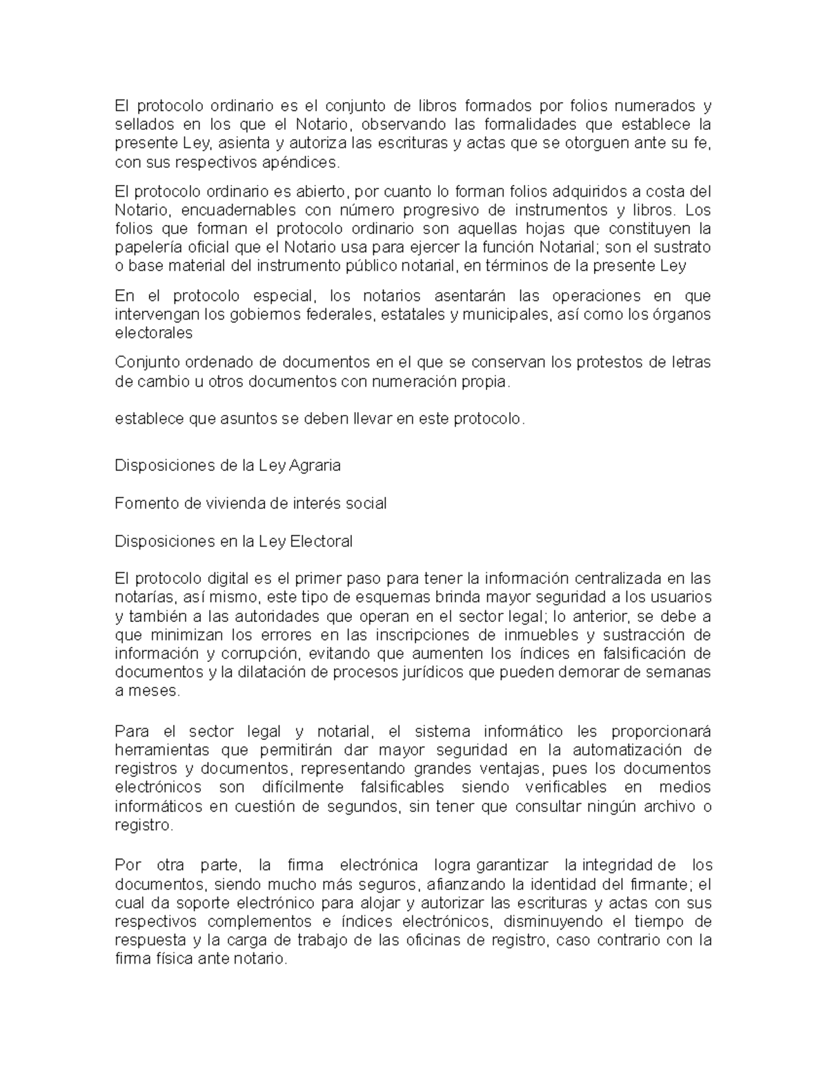 Protocolo Notarial: Aspectos Clave y Modernización Digital - Studocu