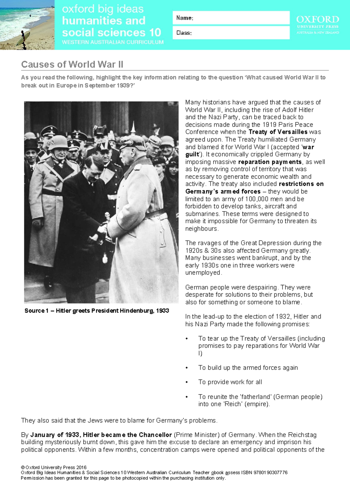 Causes of World War II: Key Events and Analysis (HUMS10) - Studocu