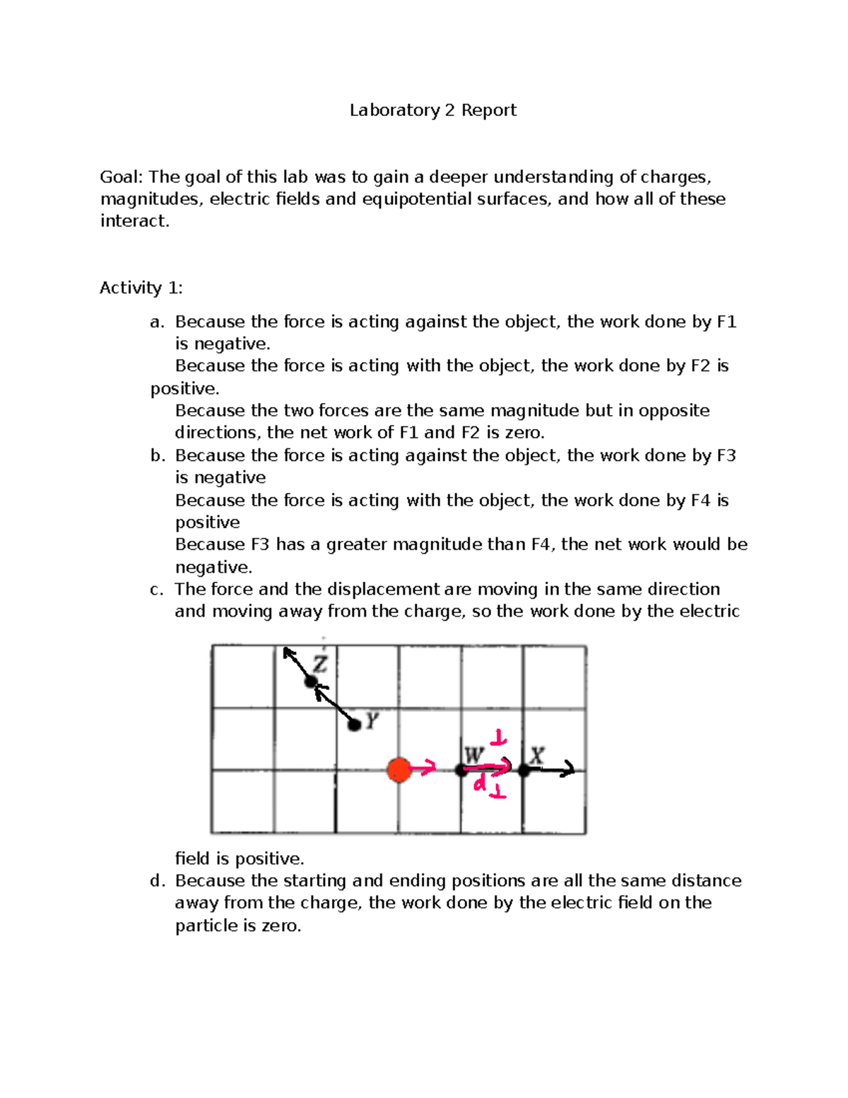 Phys222 Lab 2 Report: Understanding Electric Fields & Charges - Studocu