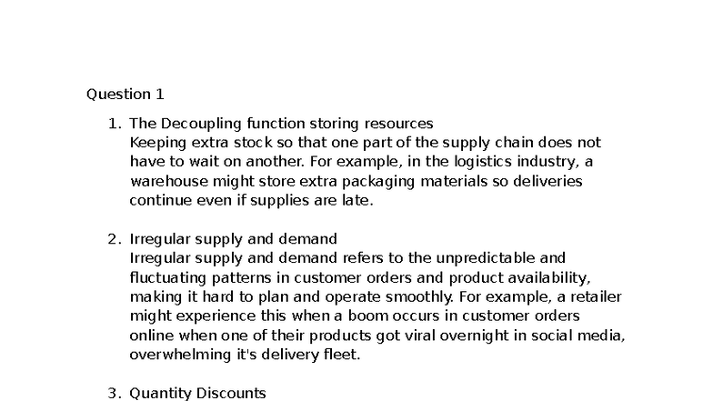 MGT 203 Test 2: Inventory Management Concepts and EOQ Analysis - Studocu
