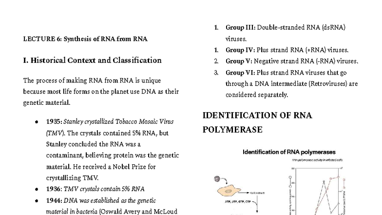 Virology - LECTURE 6: RNA Synthesis Mechanisms and Historical Insights ...