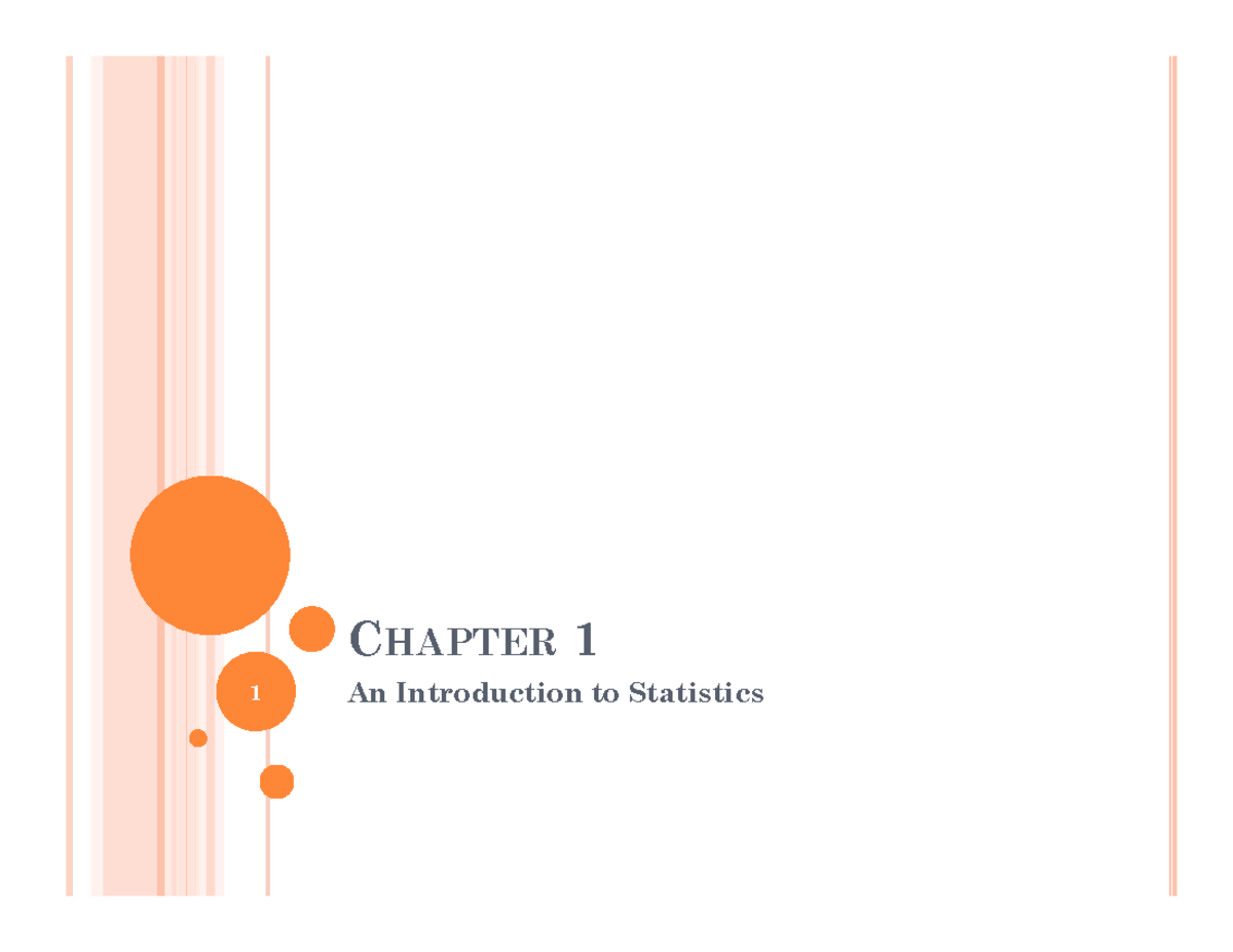 Stats CH132 Chapter 1: Intro to Statistics Concepts & Definitions - Studocu