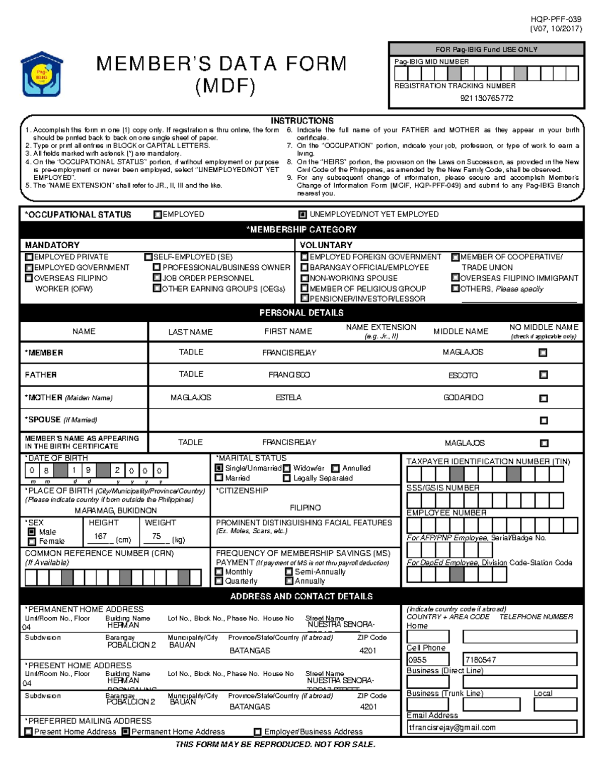 MDF form guide for making MDF - MEMBER’S DATA FORM (MDF) FOR Pag-IBIG ...