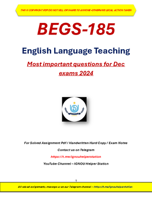 Entrepreneurship - Notes - BCOS-185 - TUTOR MARKED ASSIGNMENT COURSE ...