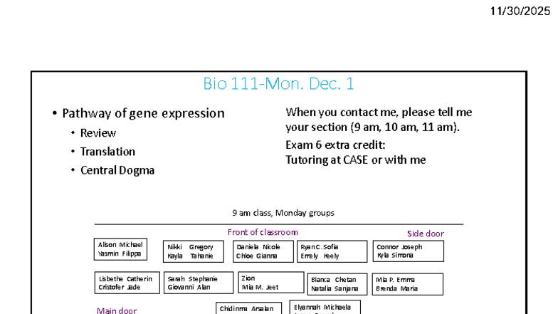 Bio 111: Worksheet on Translation & Gene Expression Pathways - Studocu