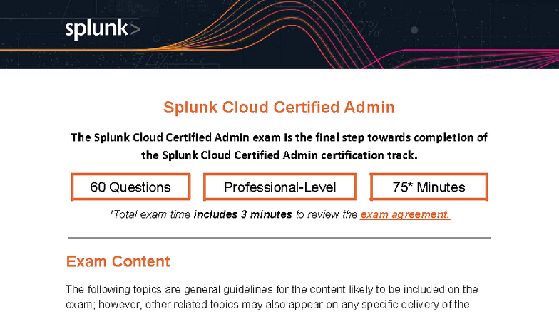 Splunk test blueprint cloud admin - Splunk Cloud Certified Admin The ...