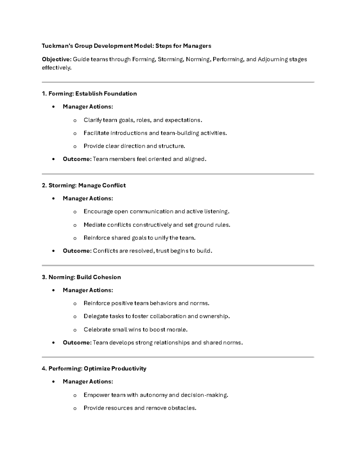 Tuckman's Group Development Model: Stages for Effective Team Management ...
