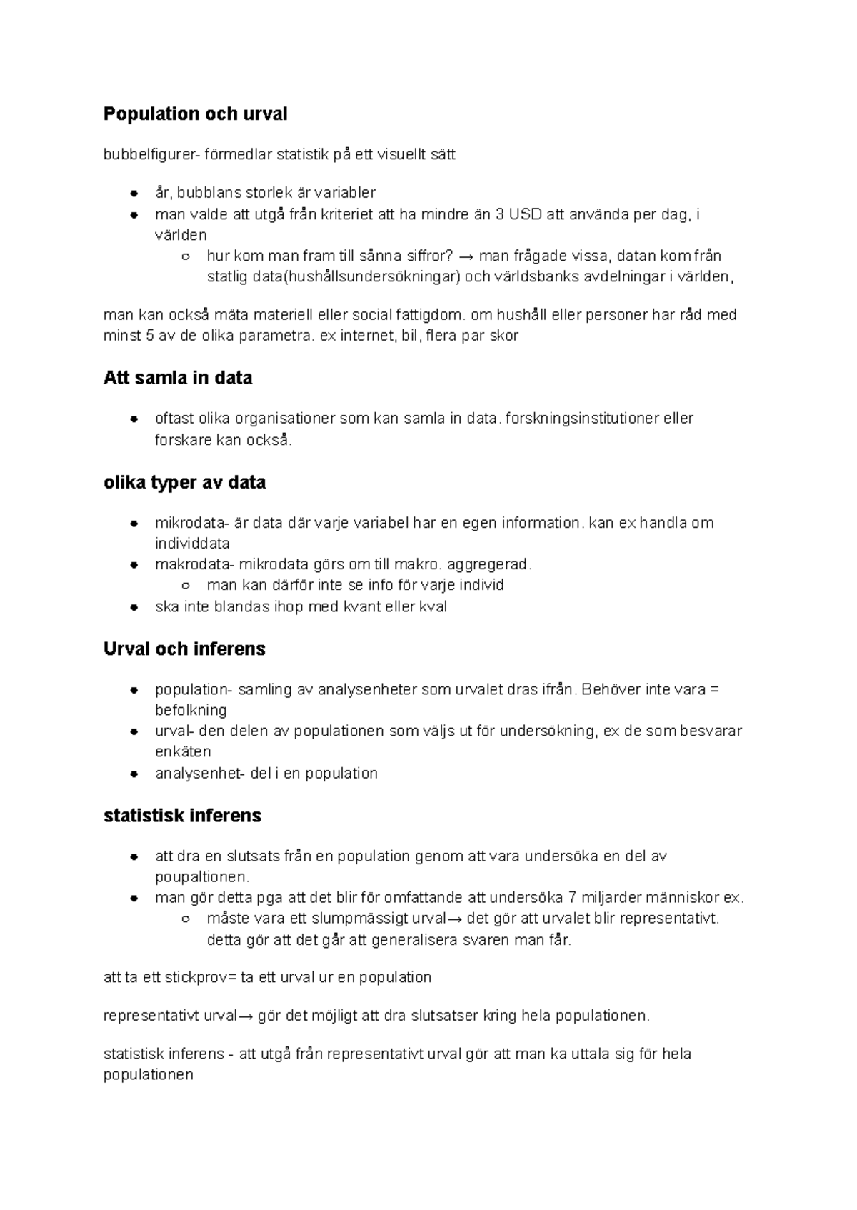 Metod 2 - Kursanteckningar från Annikas Föreläsningar om Statistisk ...