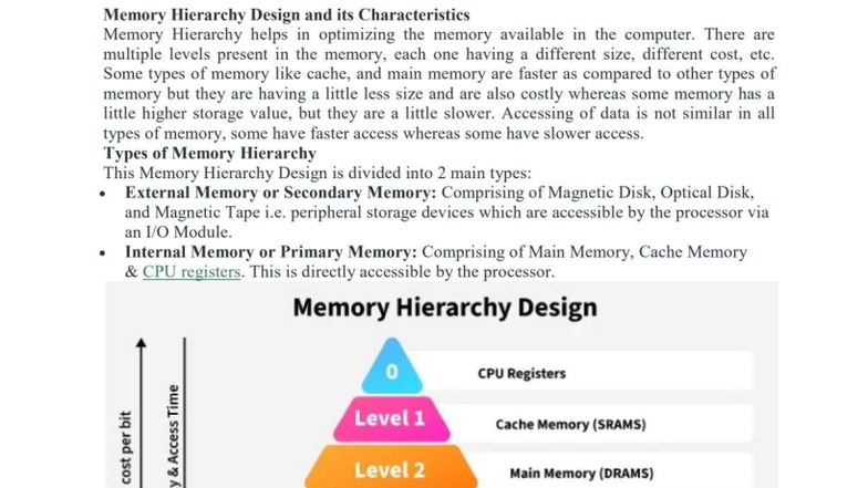 Unit 4 COA MCA - Computer Organization Lecture Notes on Memory Types ...