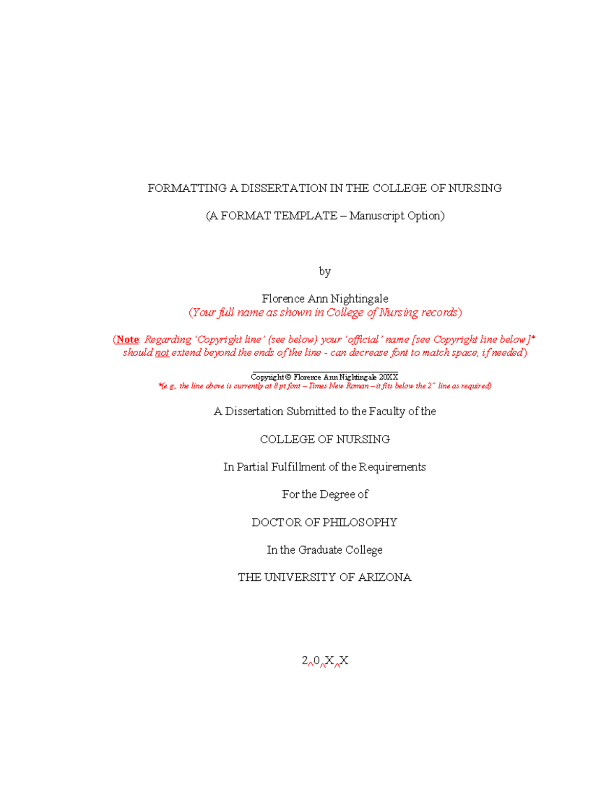 Formatting Guidelines for Dissertation Option 2 - Manuscript Style ...
