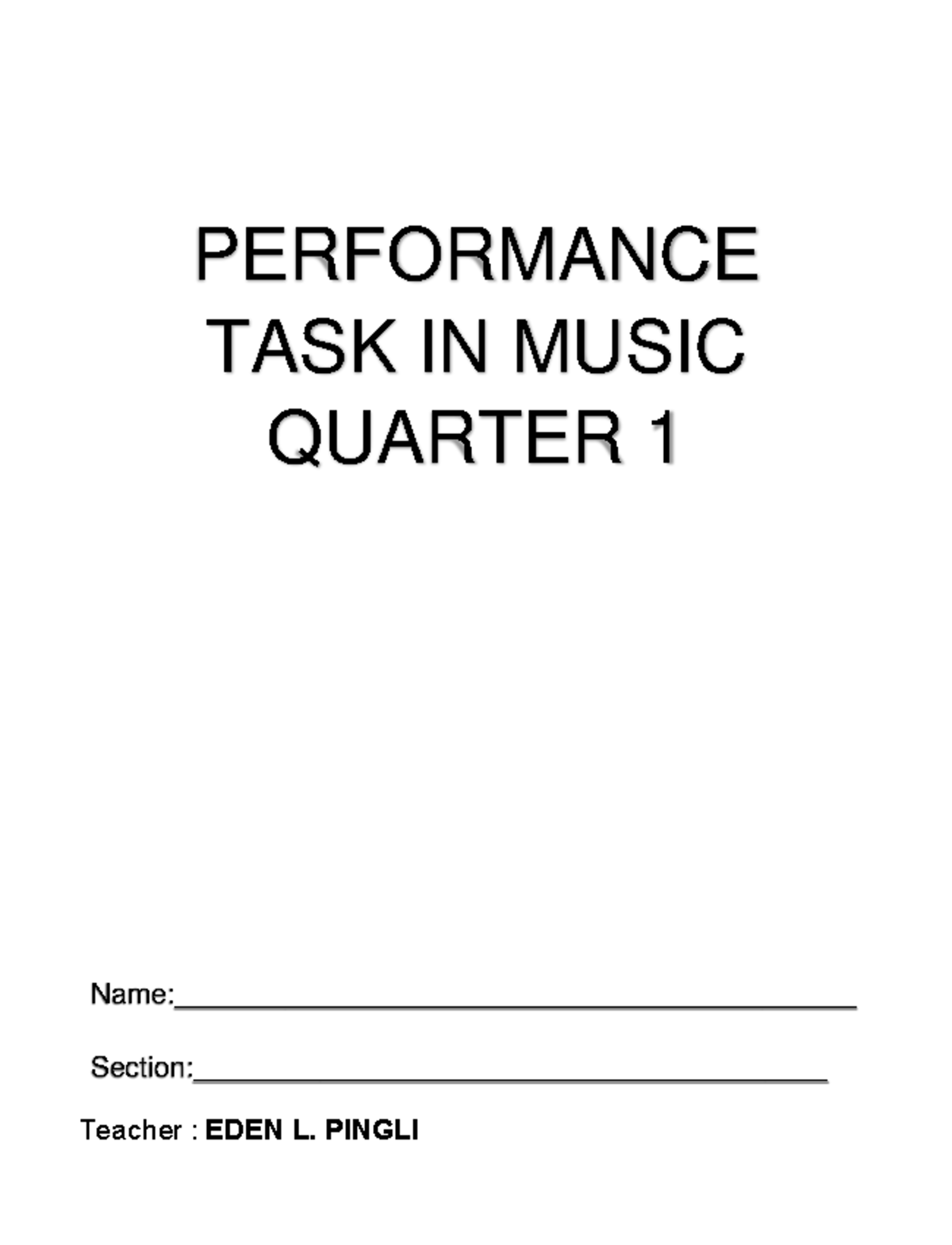 Perfomance task q1 - performance task in MAPEH - PERFORMANCE TASK IN ...