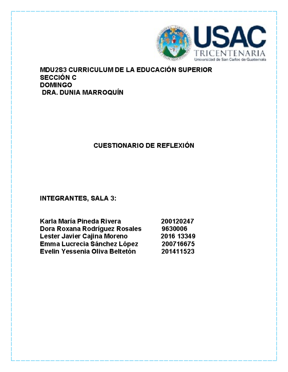 MDU2S3 Cuestionario de Reflexión sobre la Educación Comunitaria - Studocu