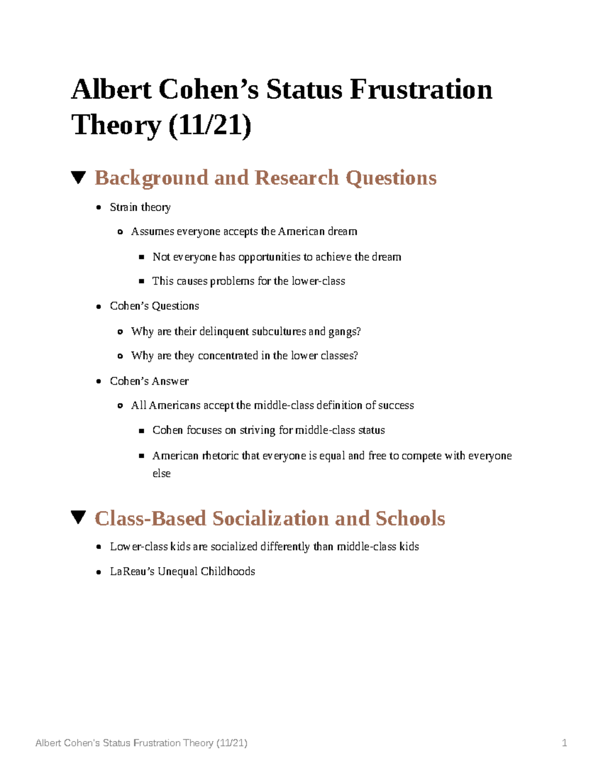Albert Cohens Status Frustration Theory - Albert Cohen’s Status ...